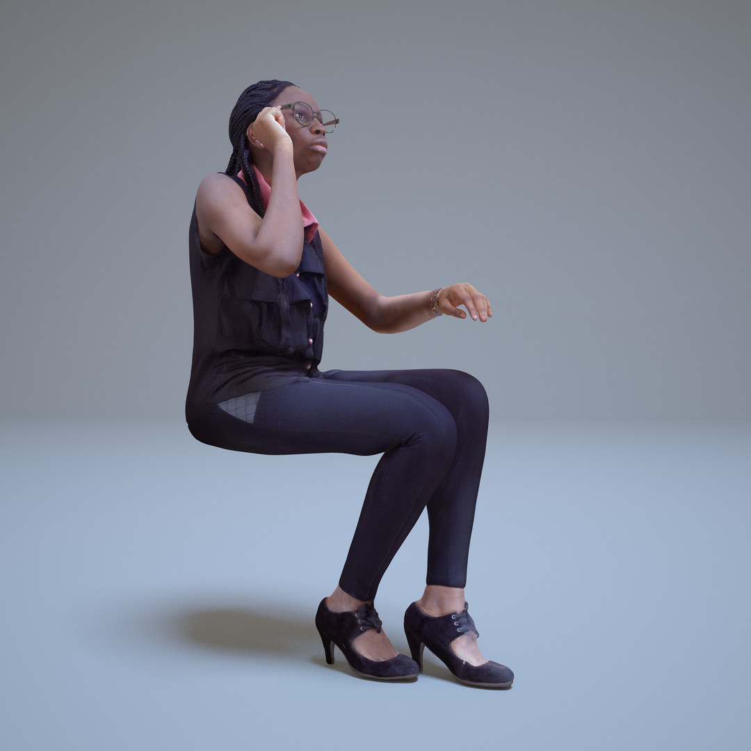 3d woman sitting human