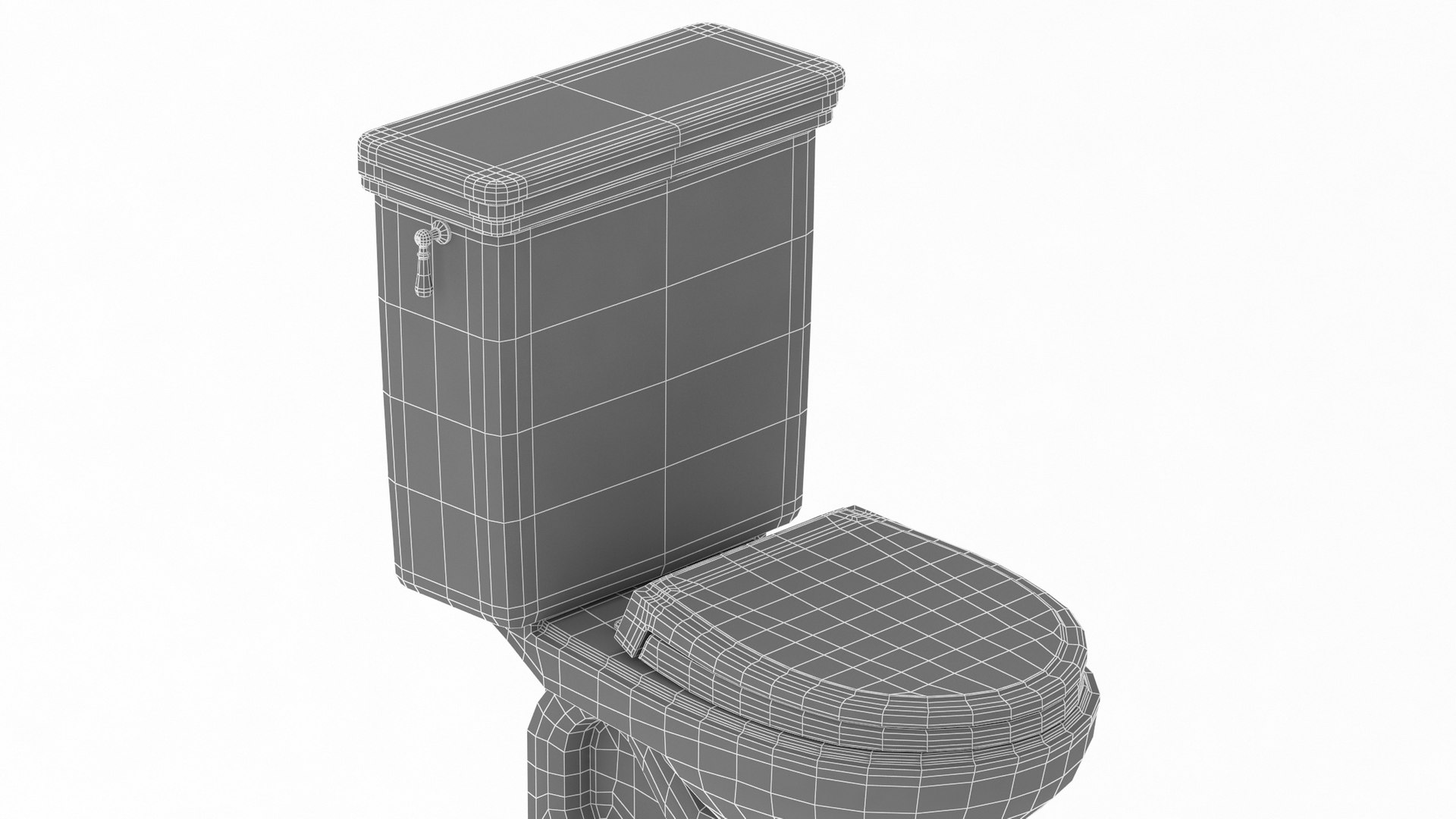 3D toilet piece two-piece model - TurboSquid 1575338