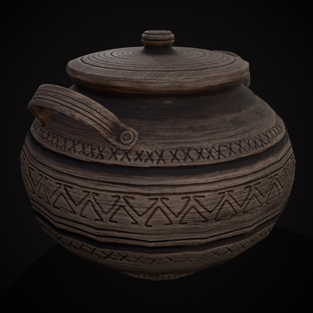 3D model Engraved Clay Pot - TurboSquid 2118162