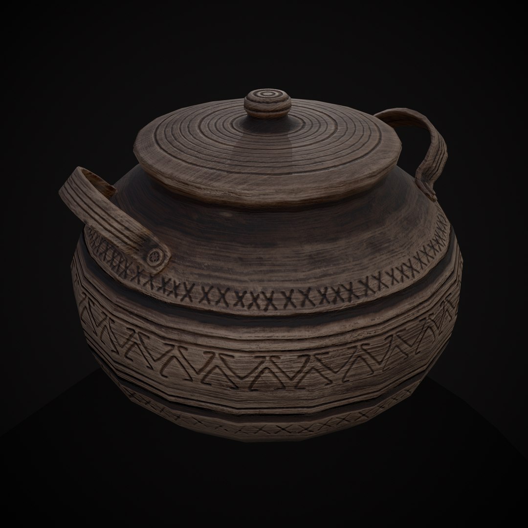 3D model Engraved Clay Pot - TurboSquid 2118162