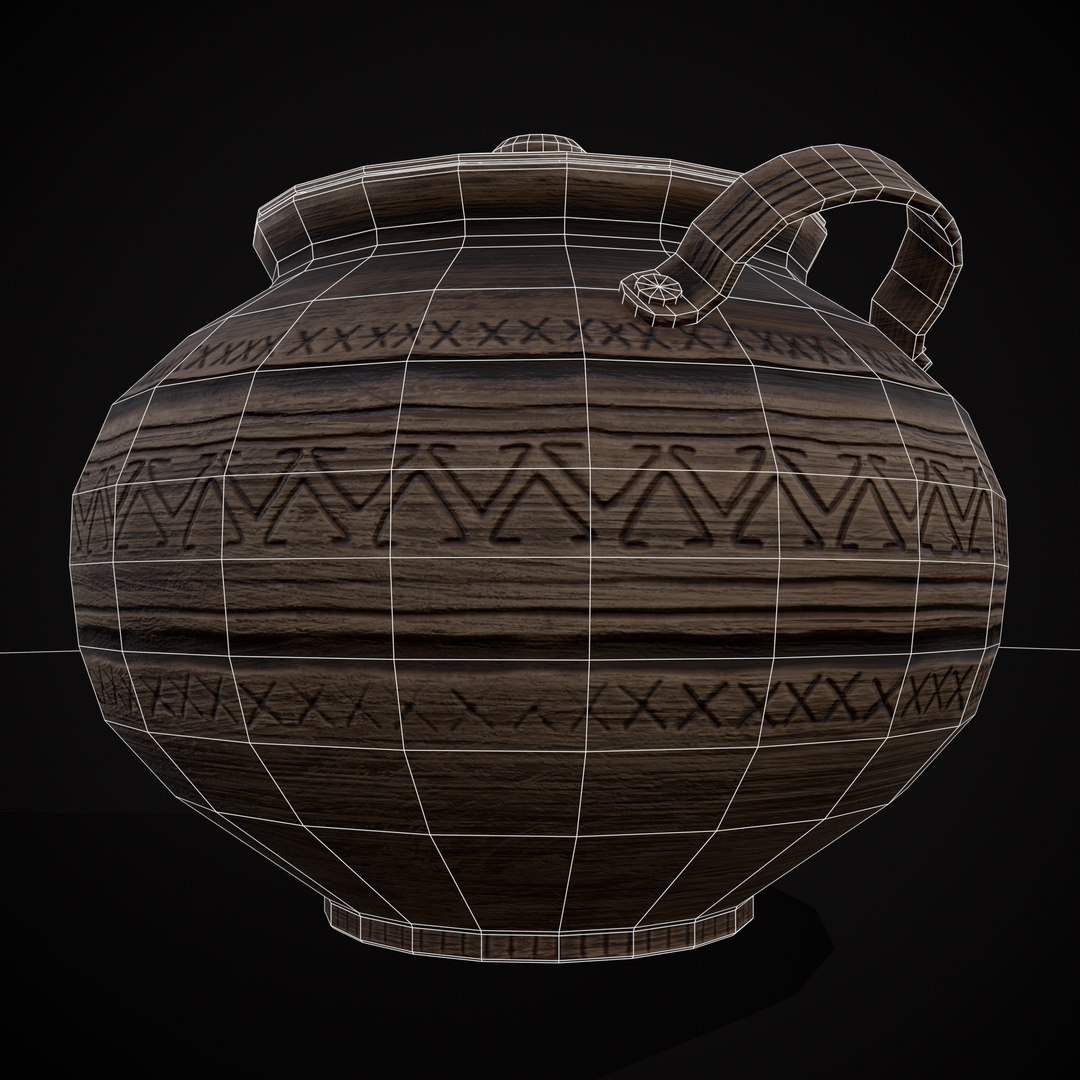 3D model Engraved Clay Pot - TurboSquid 2118162