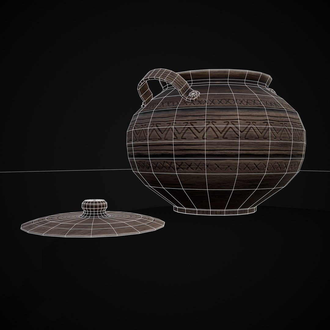 3D model Engraved Clay Pot - TurboSquid 2118162
