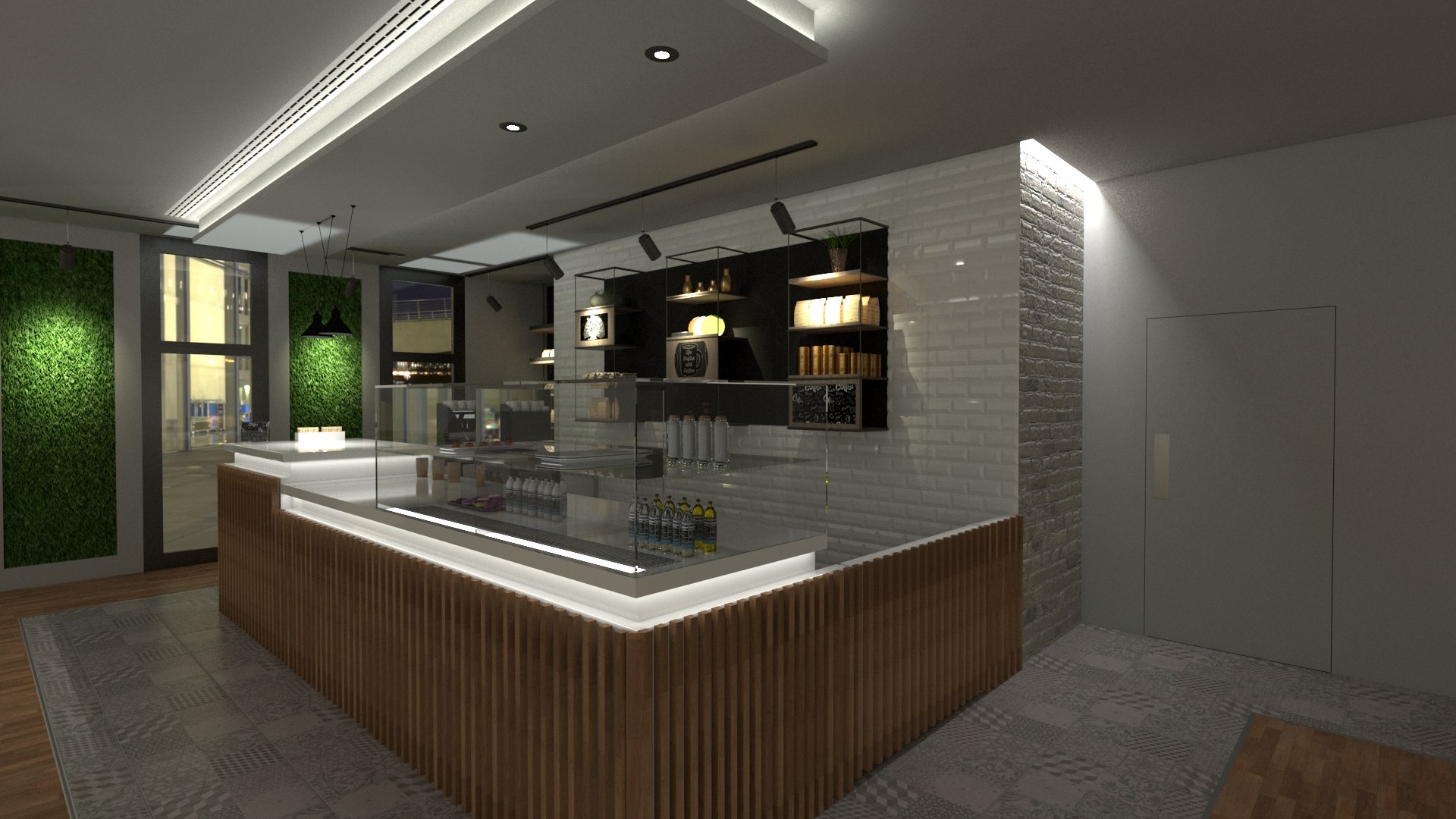 Scene Modern Coffee Shop Model - TurboSquid 1386326