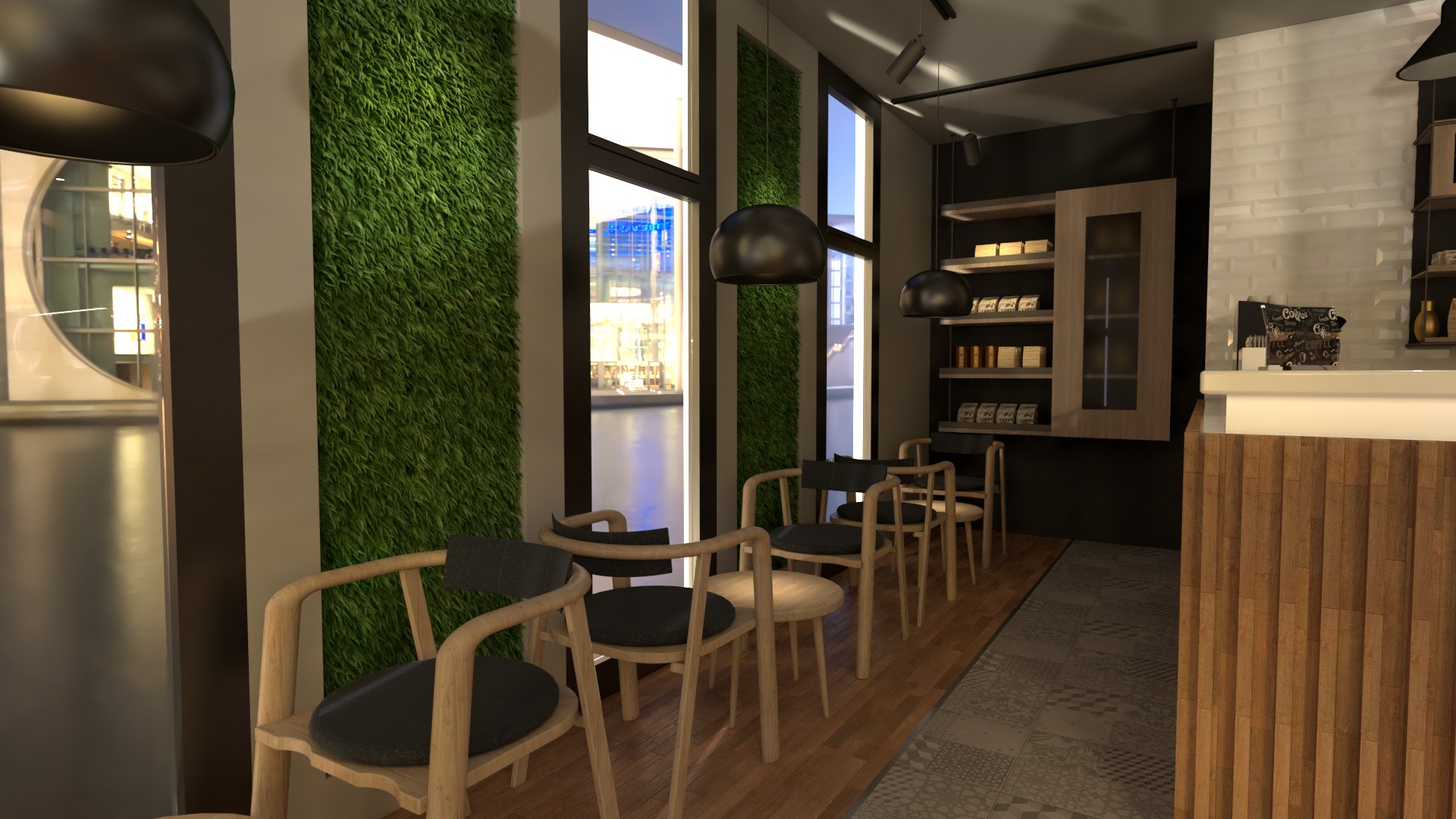 Scene Modern Coffee Shop Model - TurboSquid 1386326