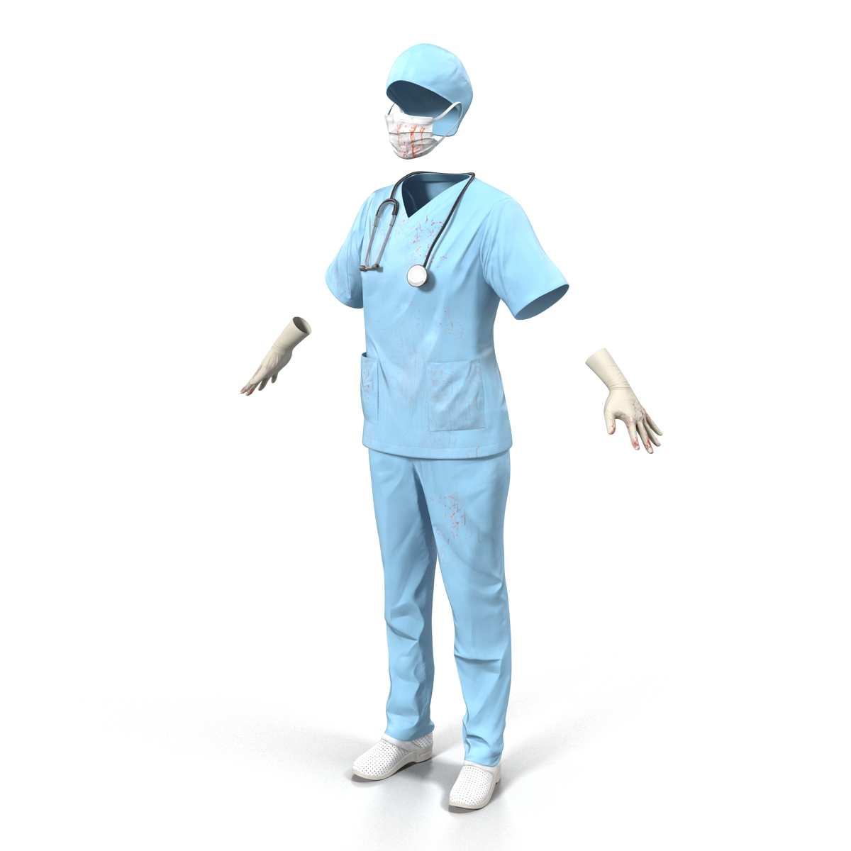 female surgeon dress 10 3d model