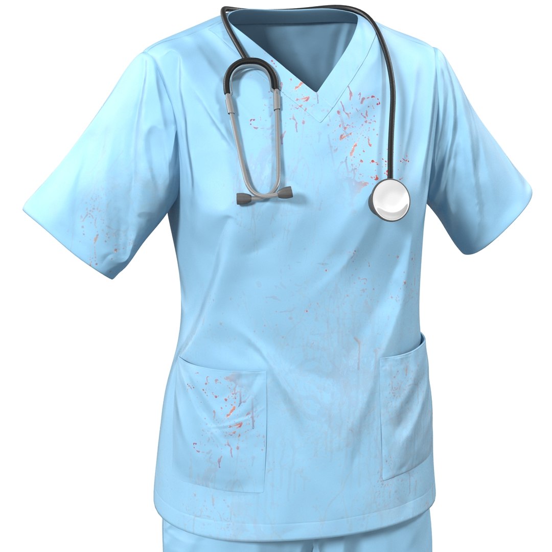 female surgeon dress 10 3d model