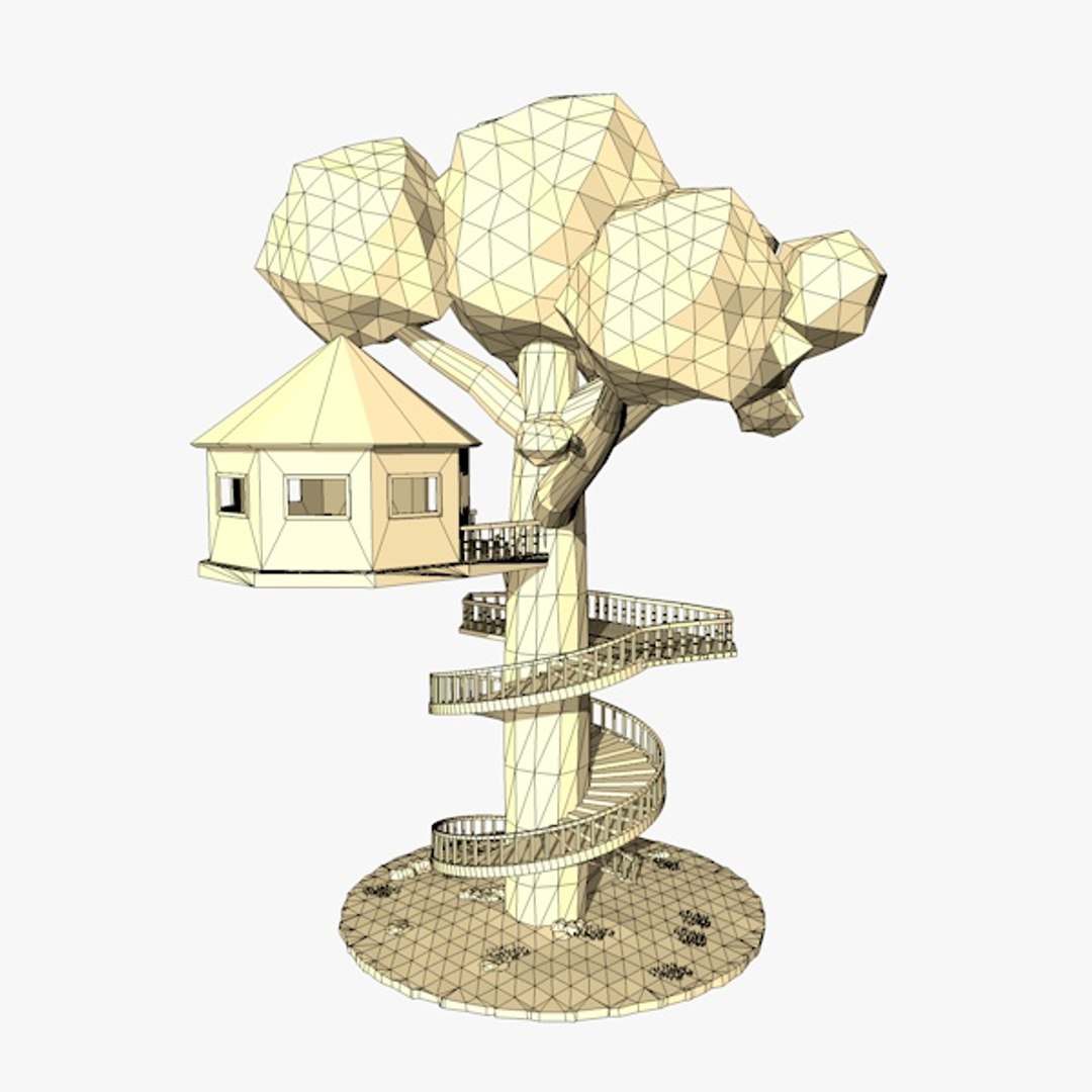 Cartoon Tree House 3d Model