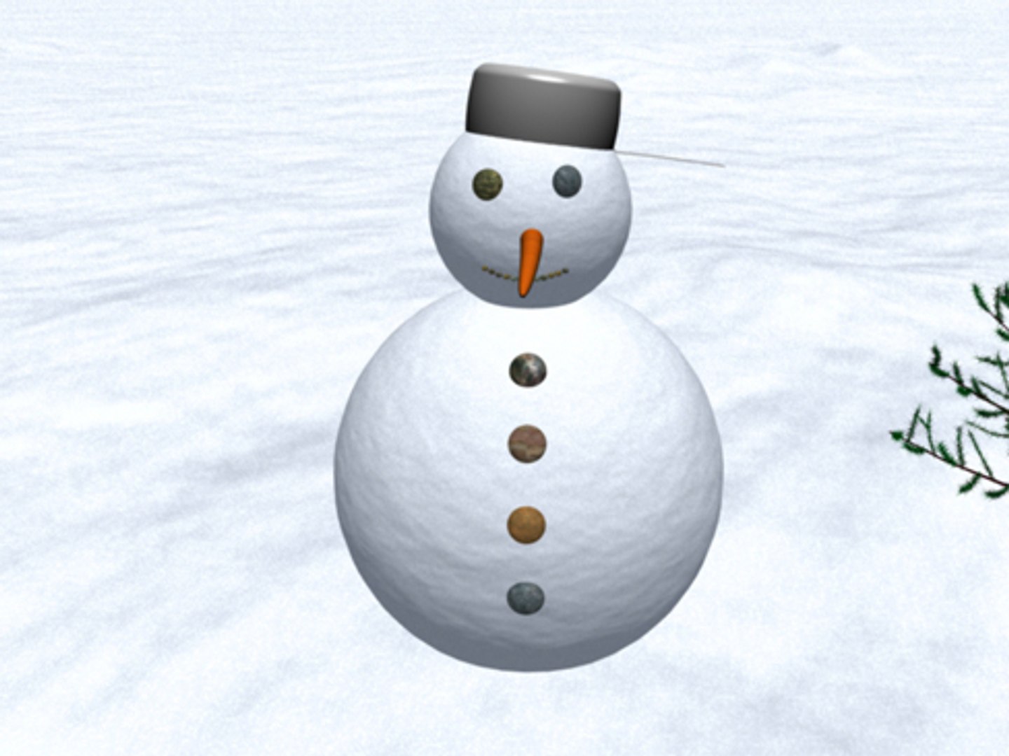 3d Ma Realistic Snowman Snow