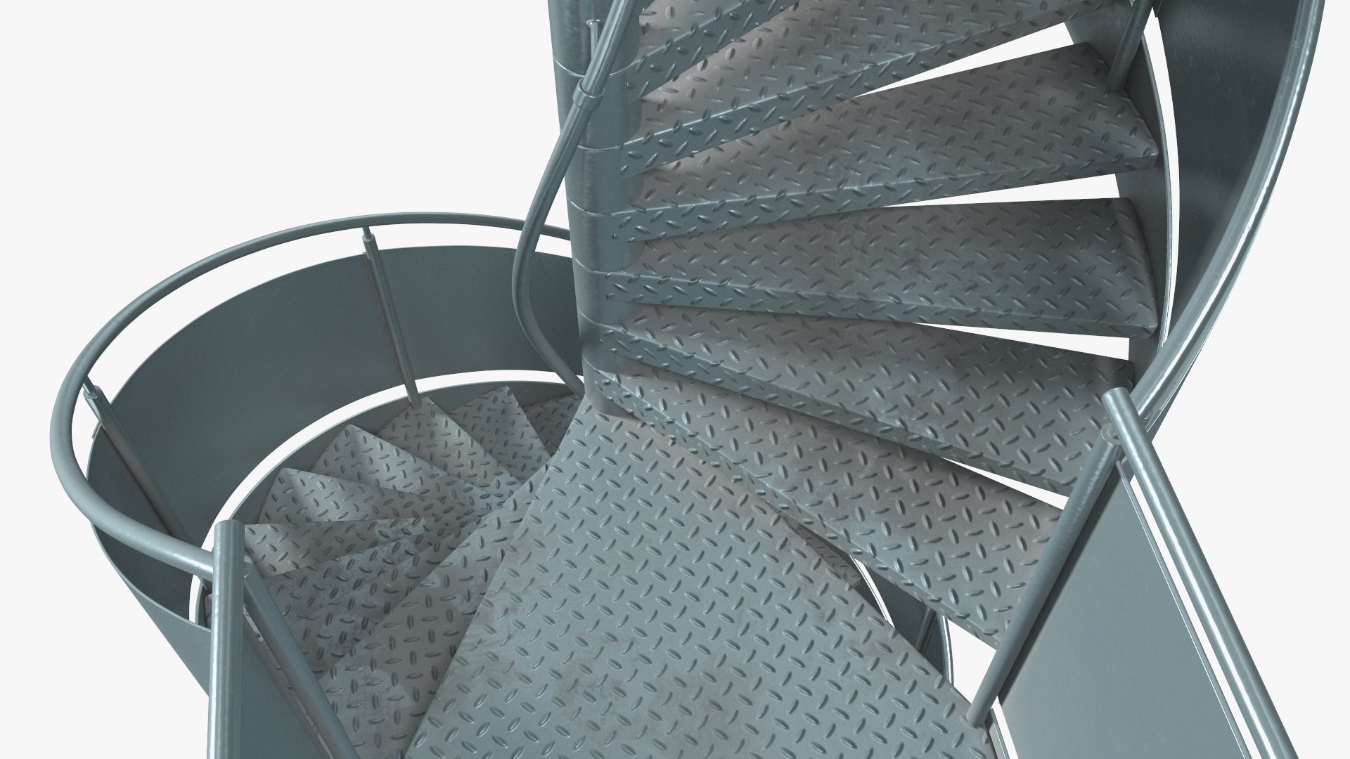 Closed Side Spiral Fire Escape Stairs 3D model - TurboSquid 2059396