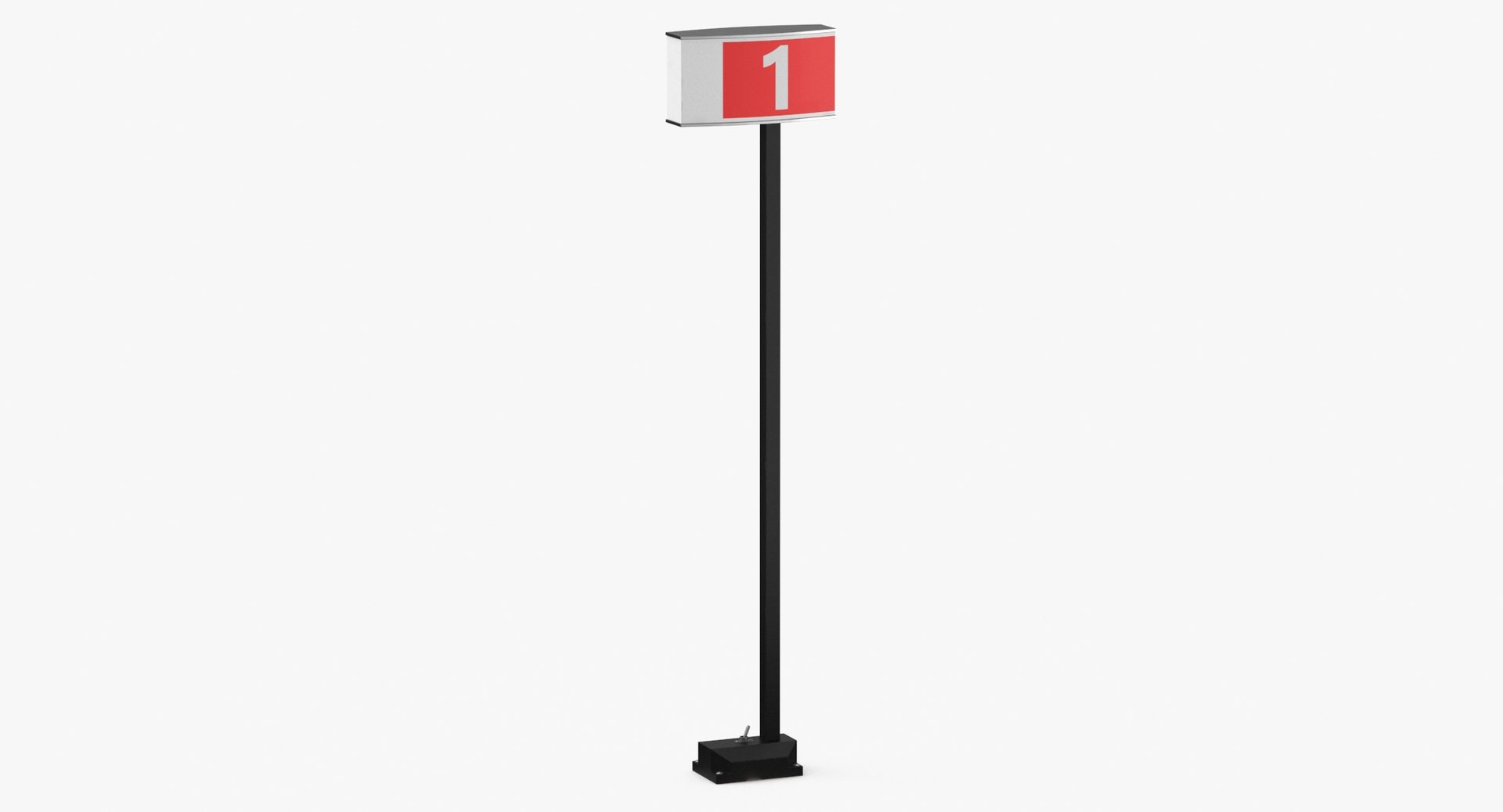 Checkout Aisle Number Label 02 Unlit and Lit 3D model - TurboSquid 2048992