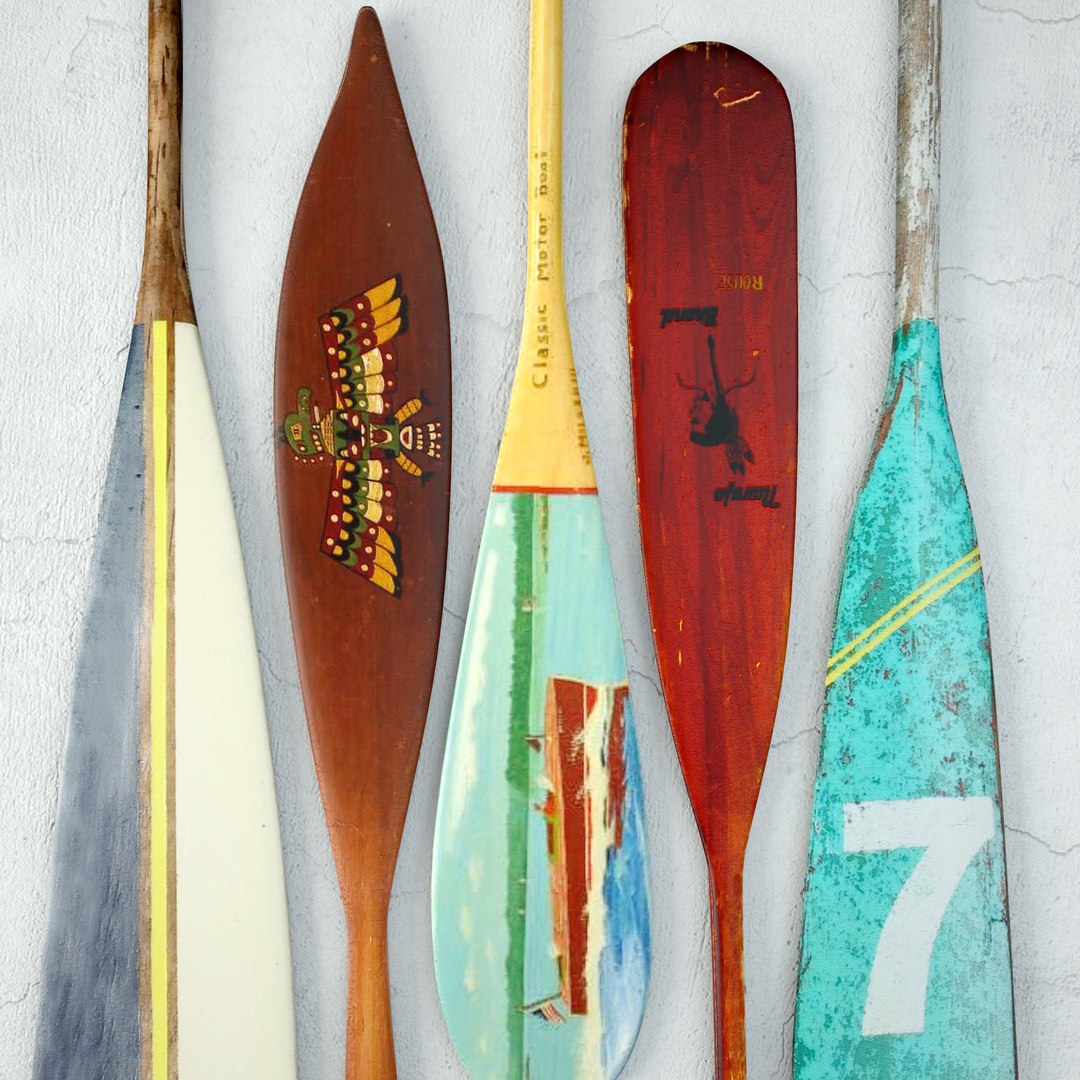 3D Vintage Oars And Paddles - TurboSquid 2115138