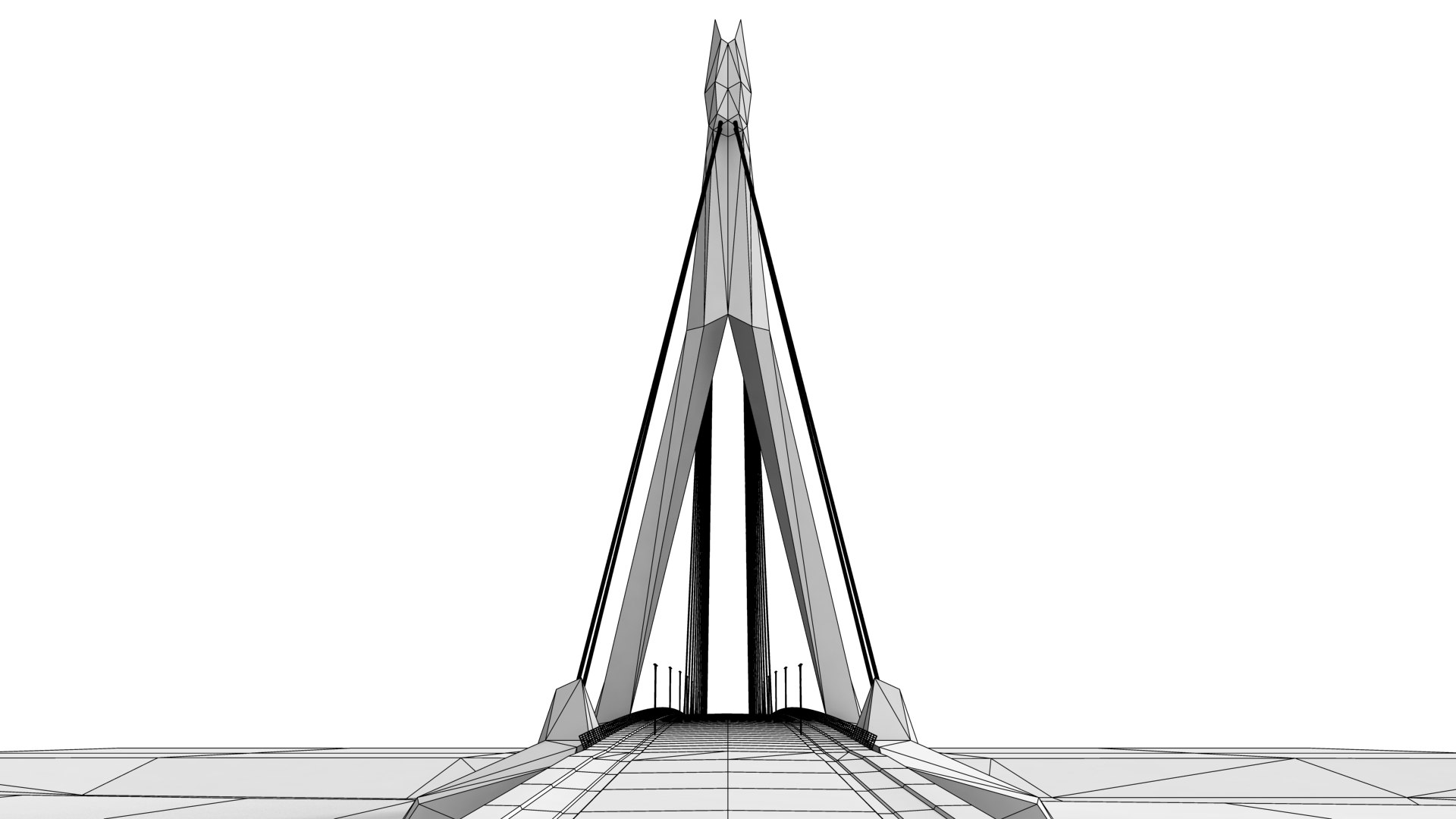 3D Double Pylon Bridge Model - TurboSquid 1328575