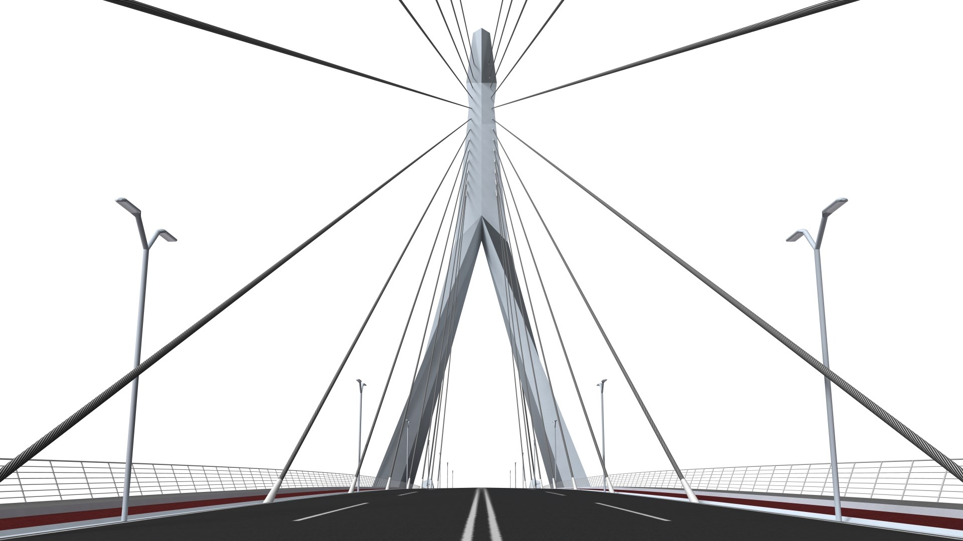 3D Double Pylon Bridge Model - TurboSquid 1328575