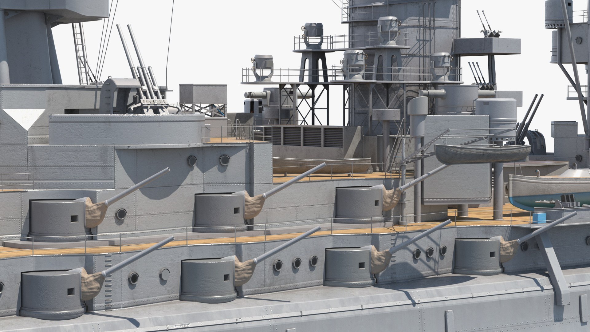 Historic Dreadnought With Elevated Foredeck And Side Guns Grey Rigged ...