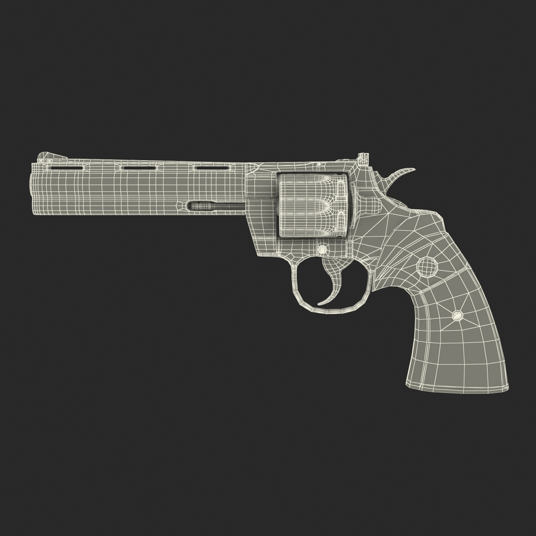 Colt Python Black 3d 3ds