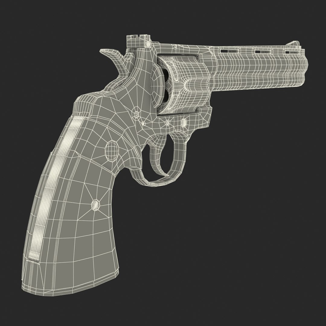 Colt Python Black 3d 3ds
