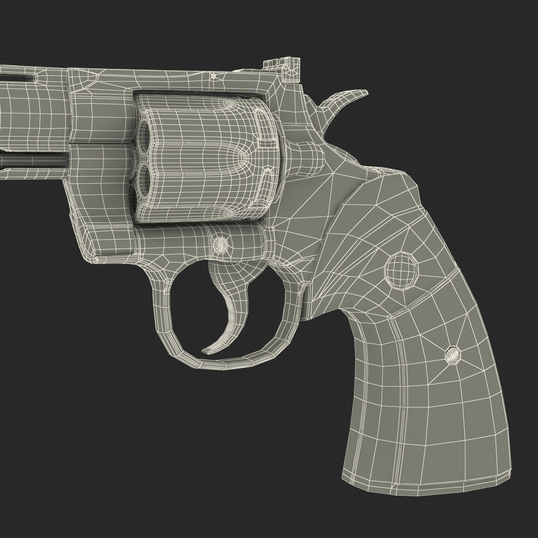 Colt Python Black 3d 3ds