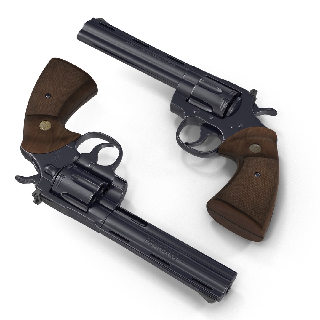 Colt Python Black 3d 3ds