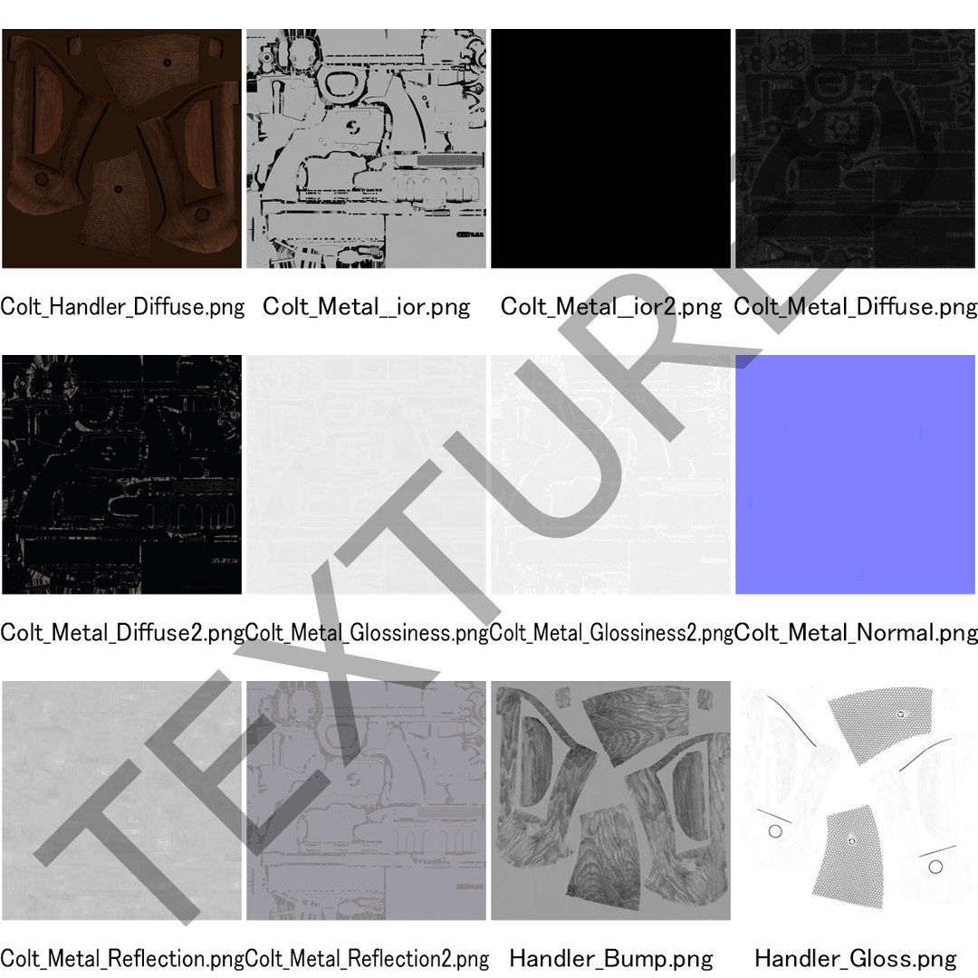 Colt Python Black 3d 3ds