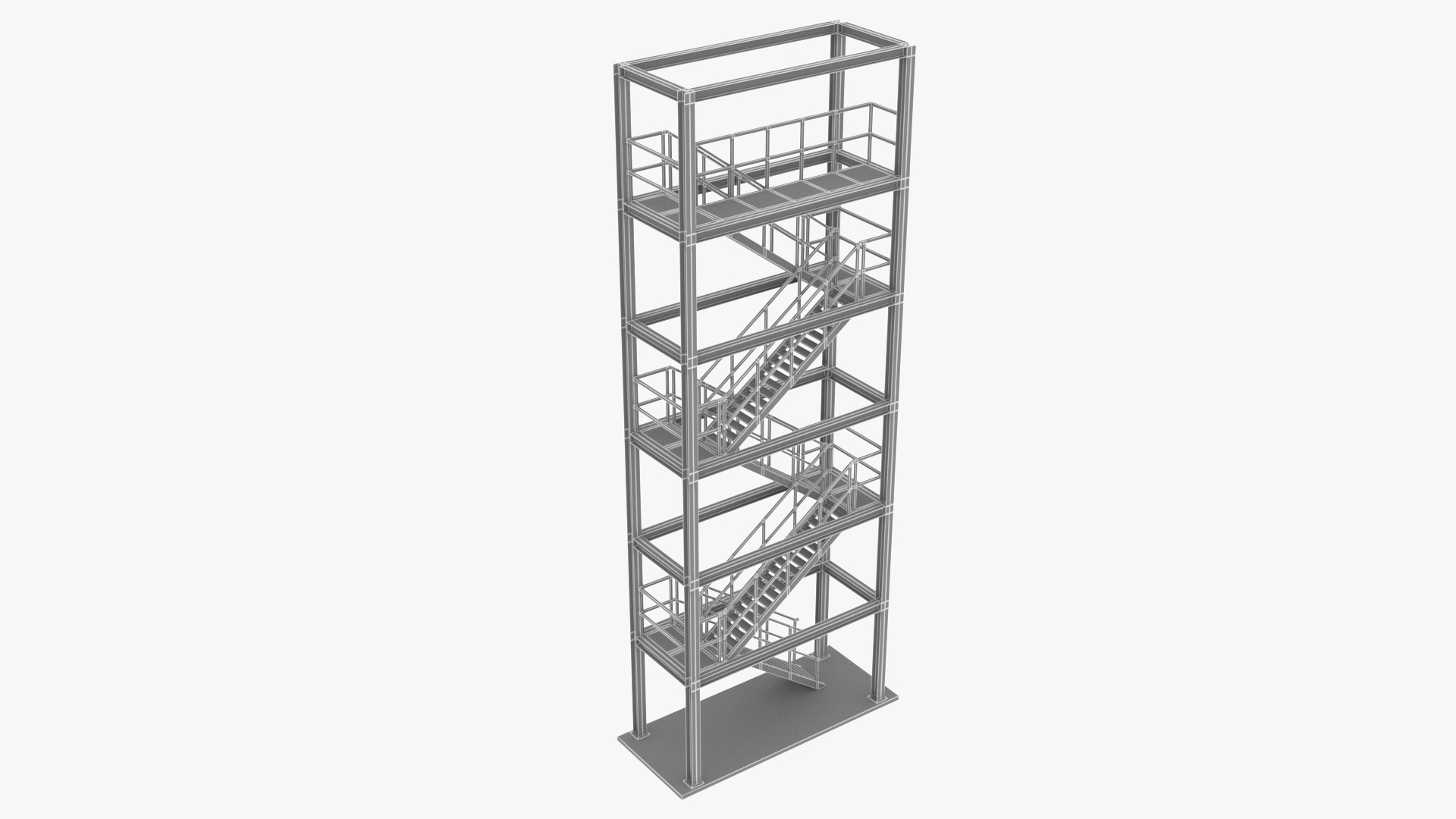Stair Tower Galvanized Industrial 3D Model - TurboSquid 1538457