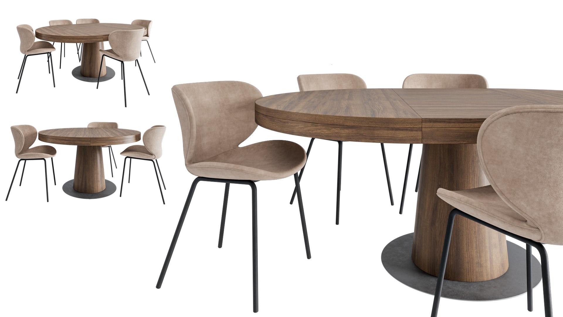 Granada Dining Table And Hamilton Chair 3D Model - TurboSquid 2107993