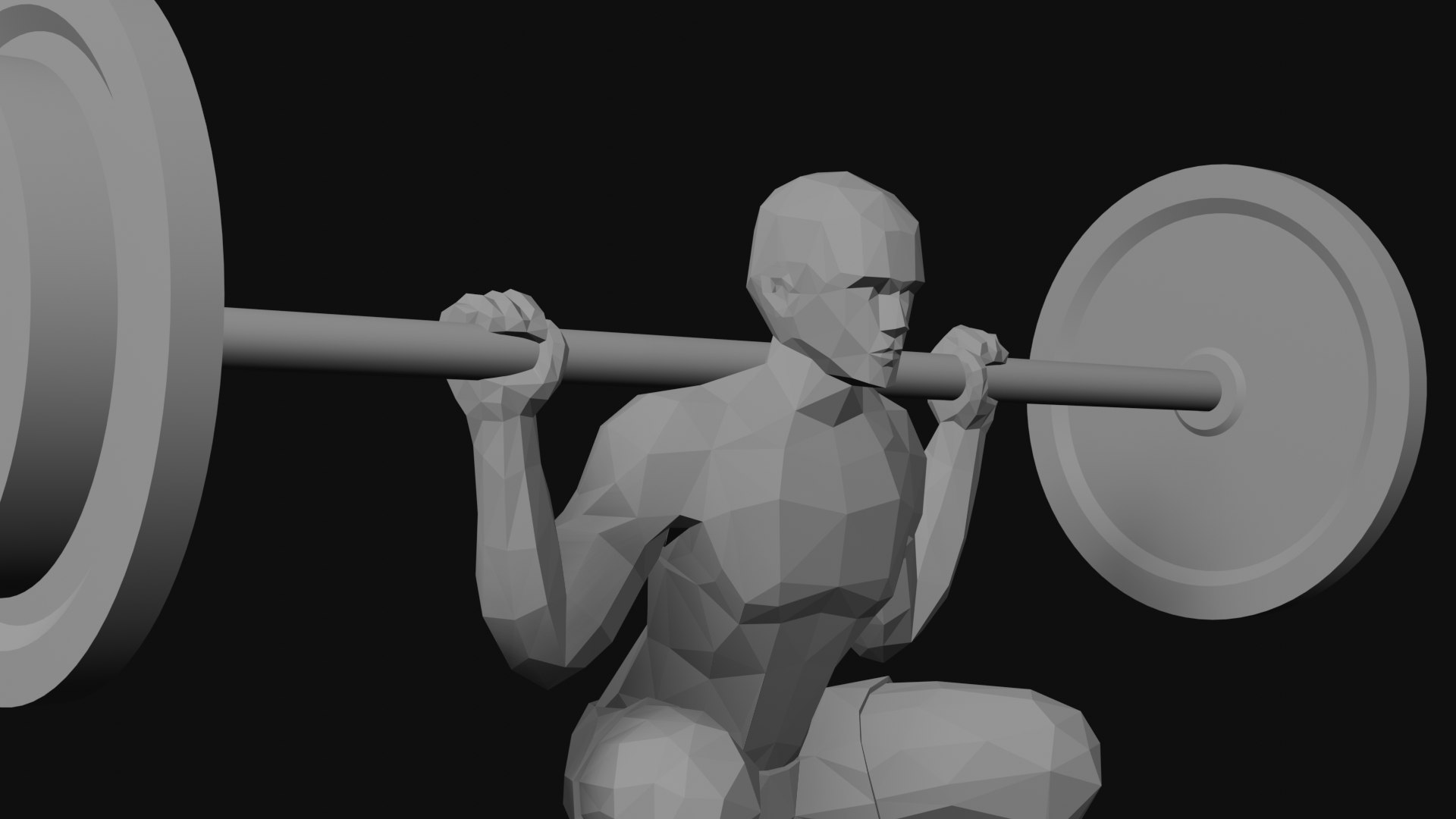 3D Printing LowPoly Squat Pose Male Weightlifter Model - TurboSquid 2199441