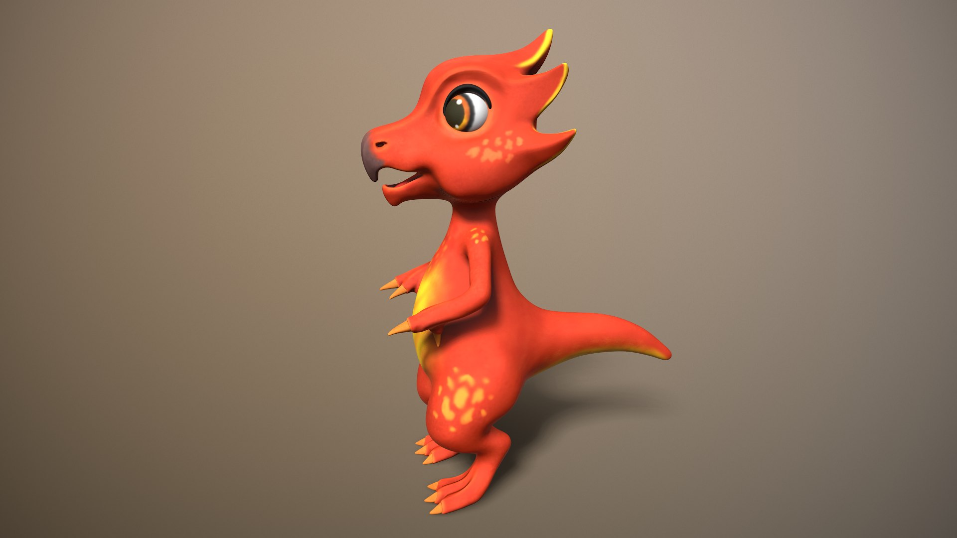 3D Cartoon Ruby Dragon - TurboSquid 1761997