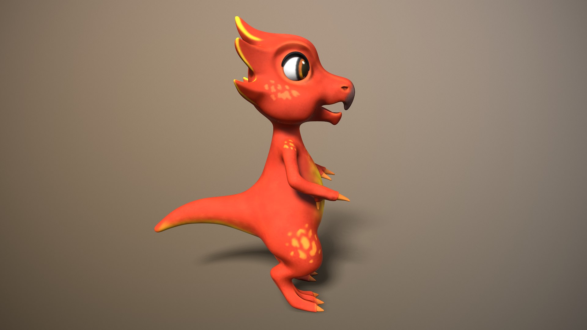 3D Cartoon Ruby Dragon - TurboSquid 1761997