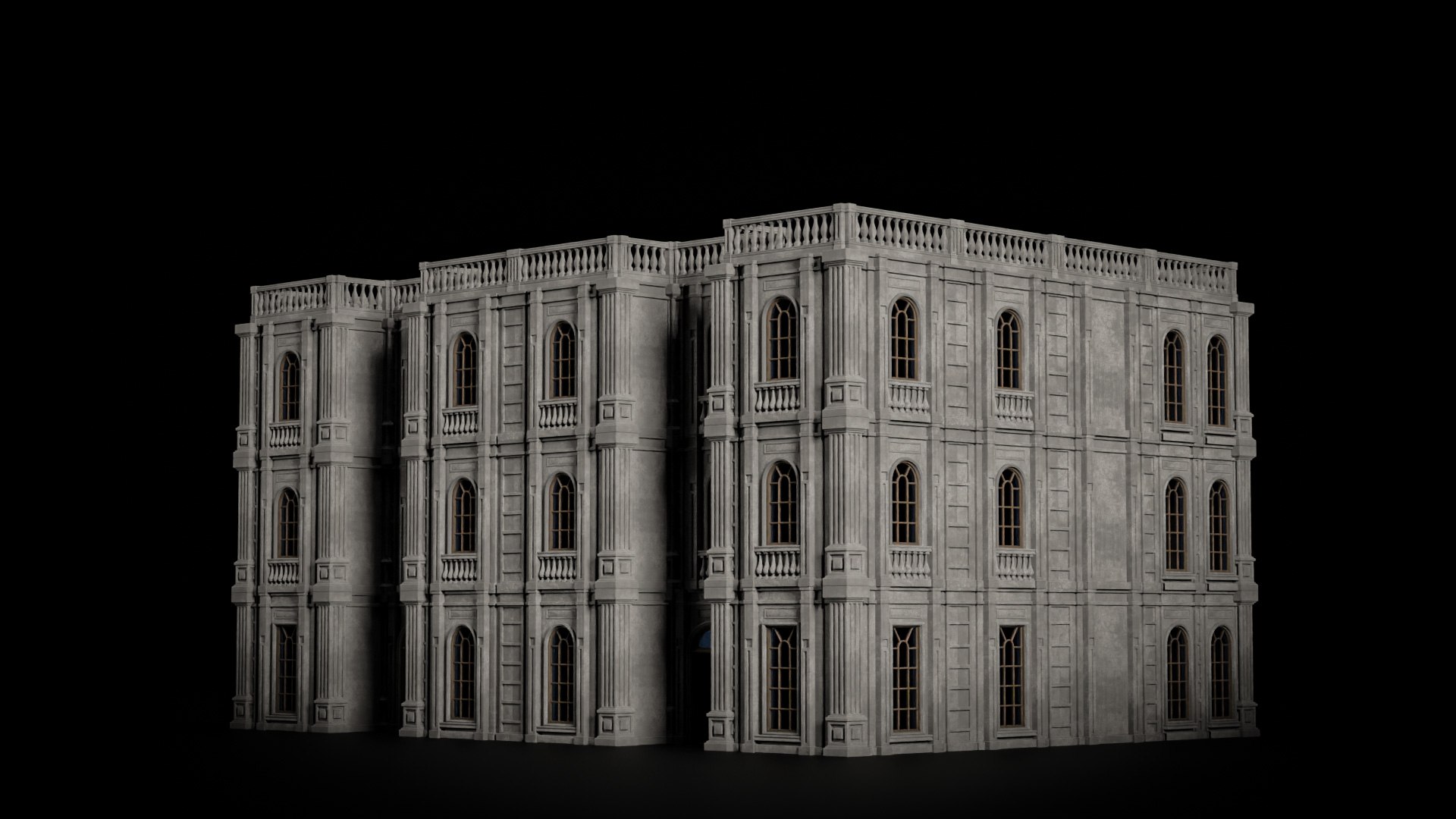 CLASSIC EUROPEAN KITBASH 05 MODULAR BUILDING WITH INTERIOR Model ...