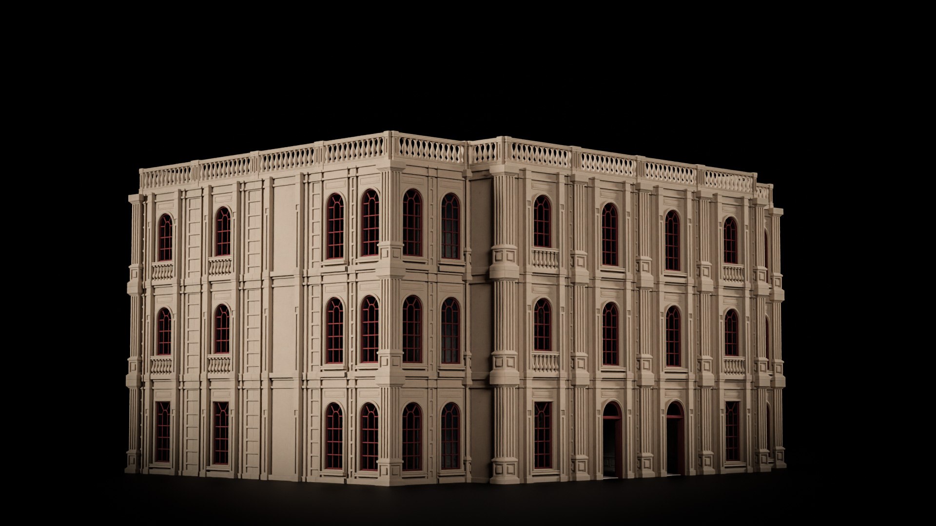 CLASSIC EUROPEAN KITBASH 05 MODULAR BUILDING WITH INTERIOR Model ...