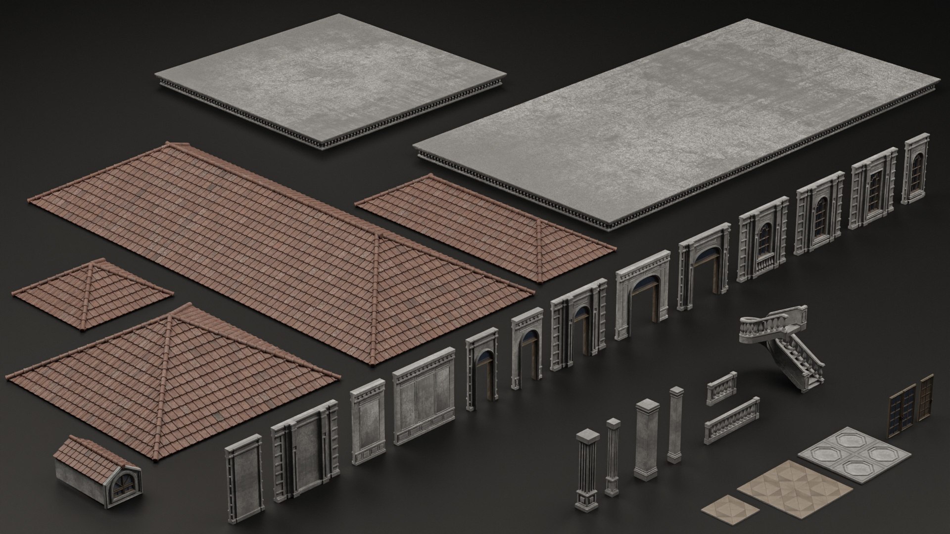 CLASSIC EUROPEAN KITBASH 05 MODULAR BUILDING WITH INTERIOR Model ...