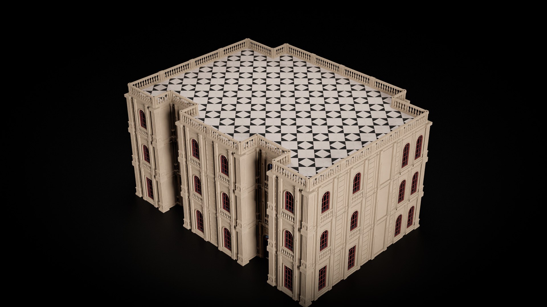 CLASSIC EUROPEAN KITBASH 05 MODULAR BUILDING WITH INTERIOR Model ...