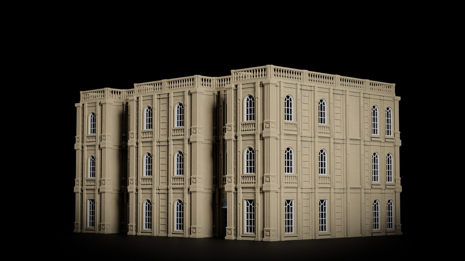 CLASSIC EUROPEAN KITBASH 05 MODULAR BUILDING WITH INTERIOR Model ...