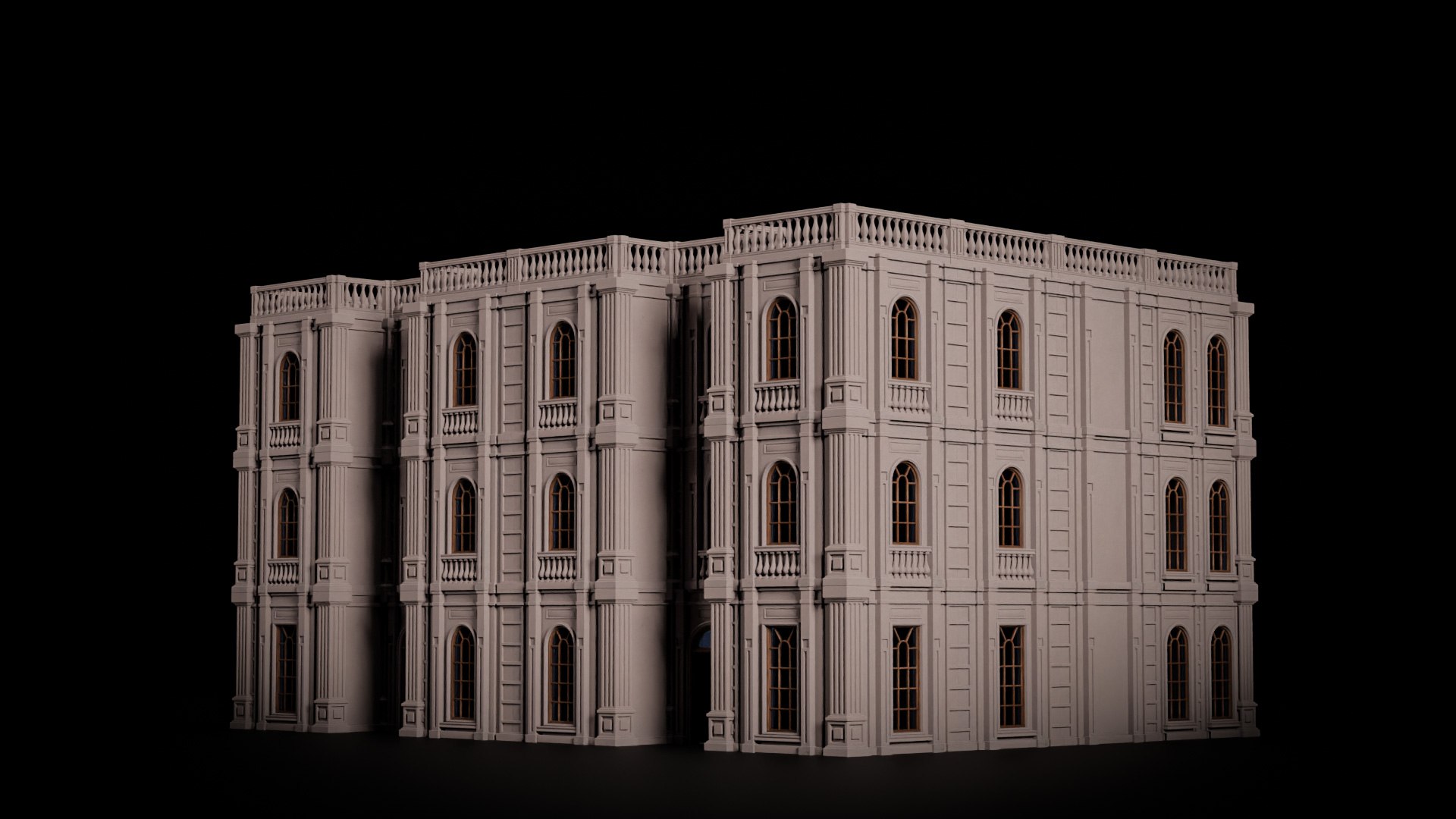 CLASSIC EUROPEAN KITBASH 05 MODULAR BUILDING WITH INTERIOR Model ...