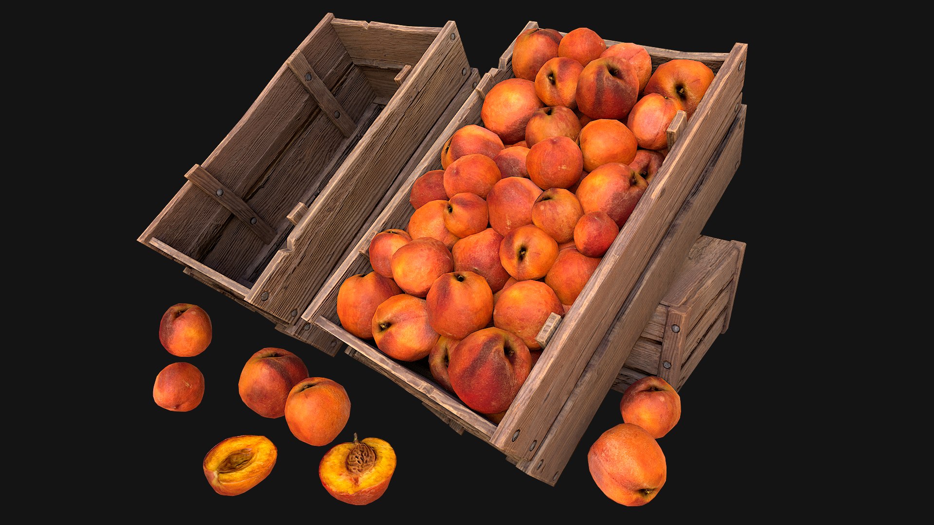 Peaches Crate Stand Box 3D model - TurboSquid 1929062