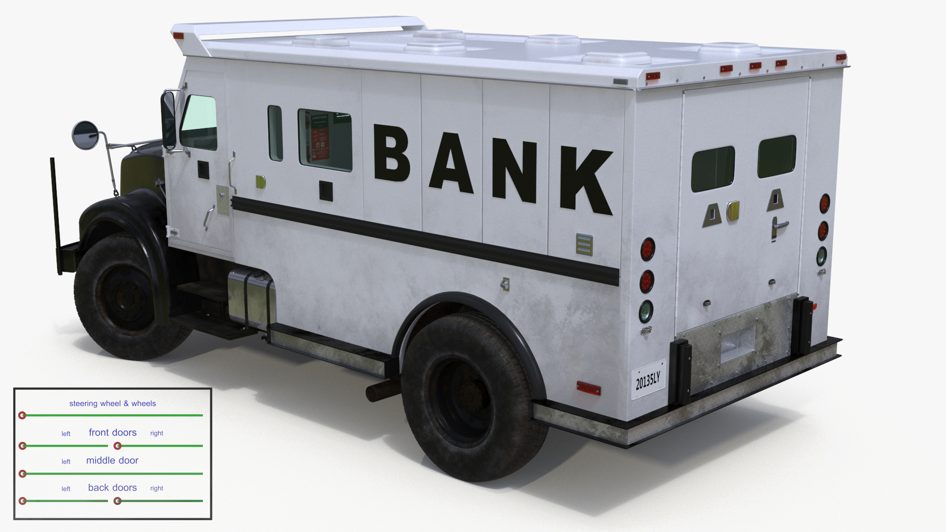 3D Armored Bank Truck Vehicle Rigged Model - TurboSquid 2325613
