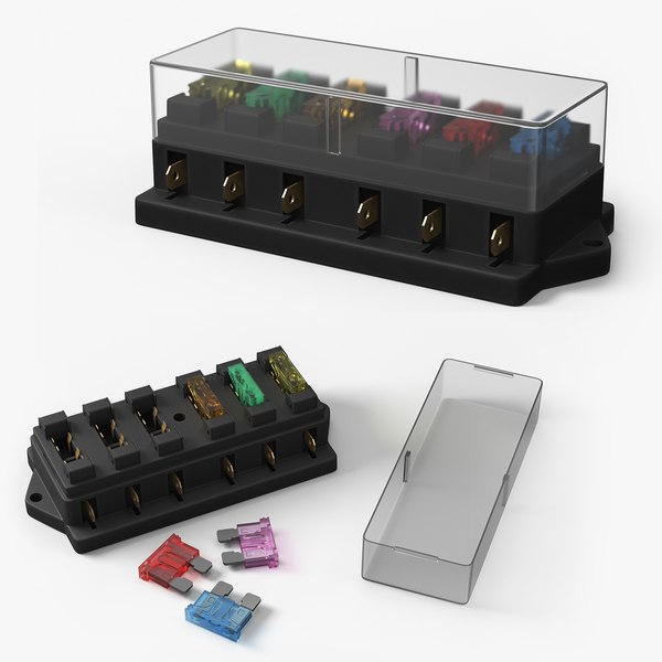 Fahrzeugsicherungsblock, sechs Stromkreise 3D-Modell - TurboSquid 2513592