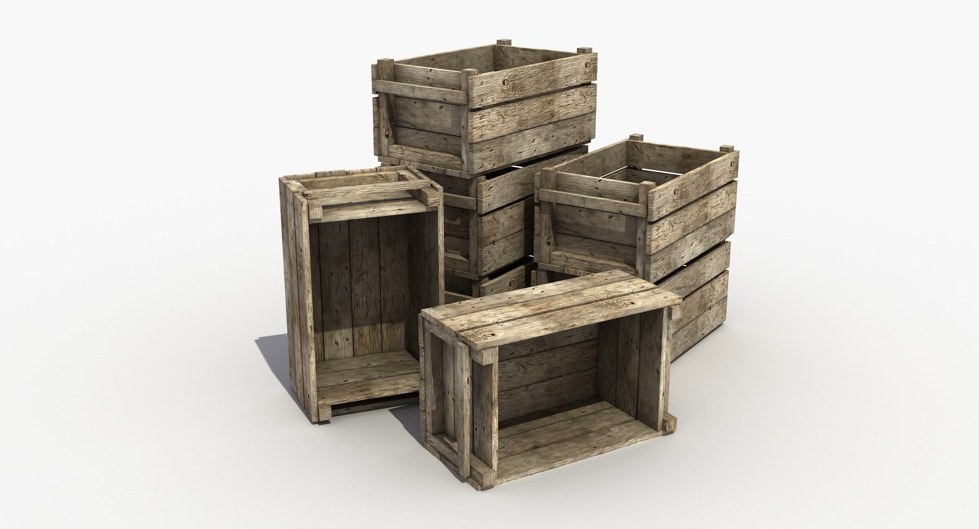 3d Wooden Crate Model