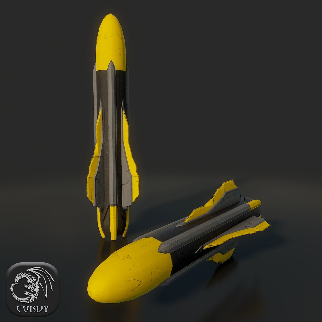 3d military missile 2 model