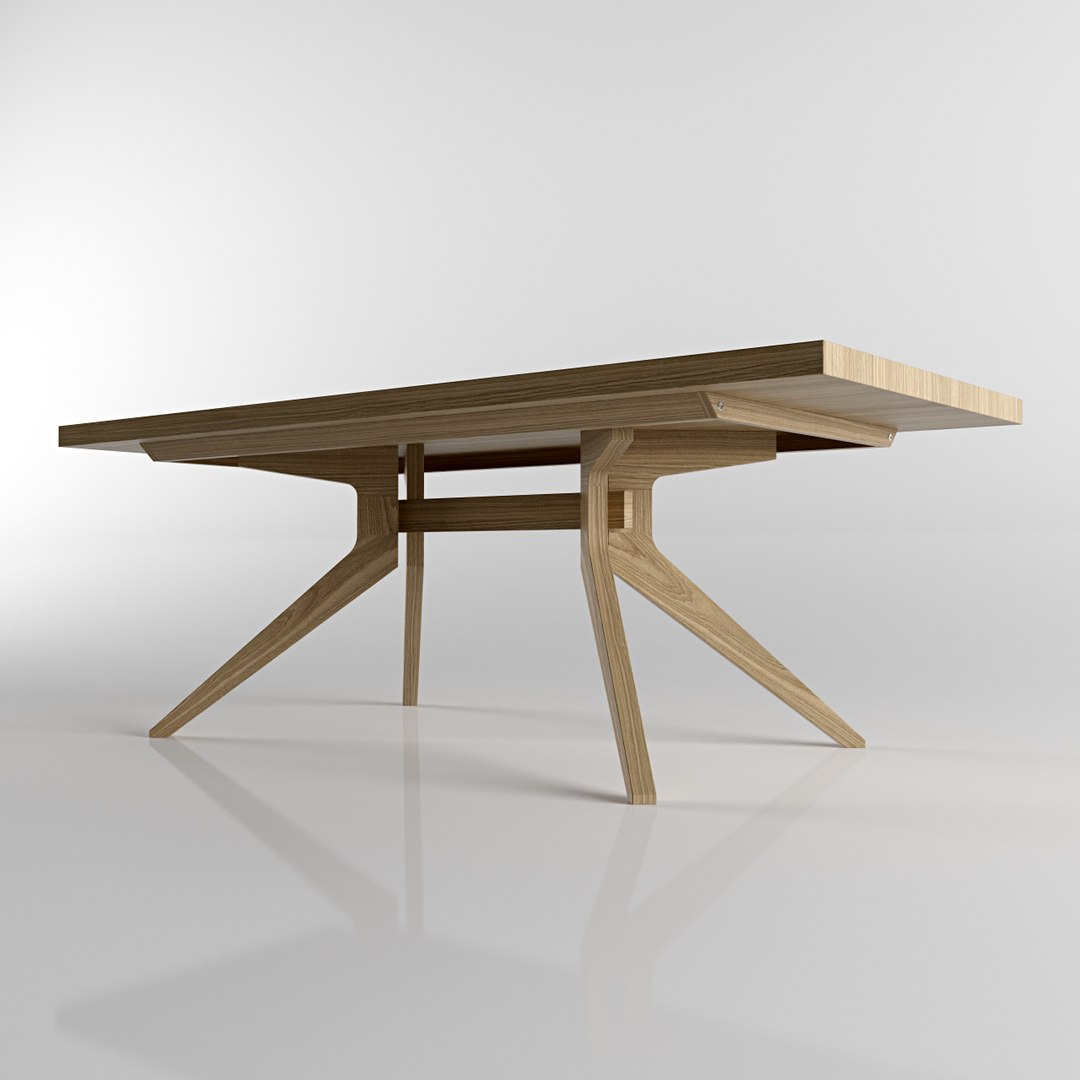 wooden table 3d 3ds