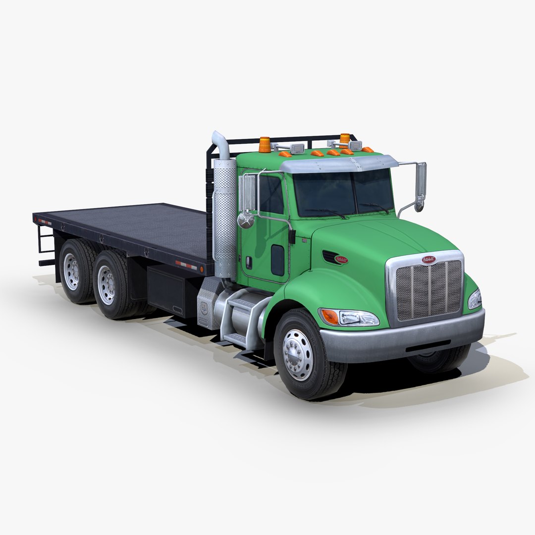 3D Peterbilt 340 2008 3ax flatbed truck s01 - TurboSquid 2061976