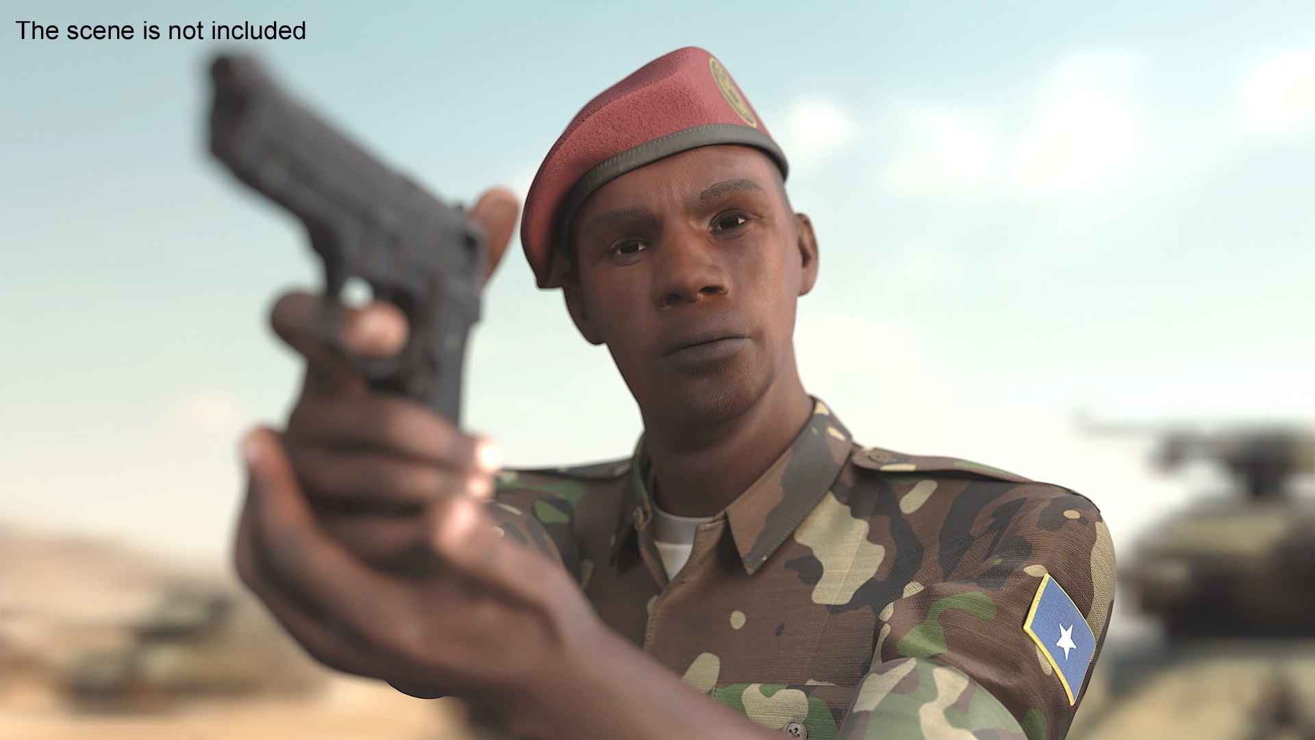 3D Somali Soldier With Gun Model - TurboSquid 2391411