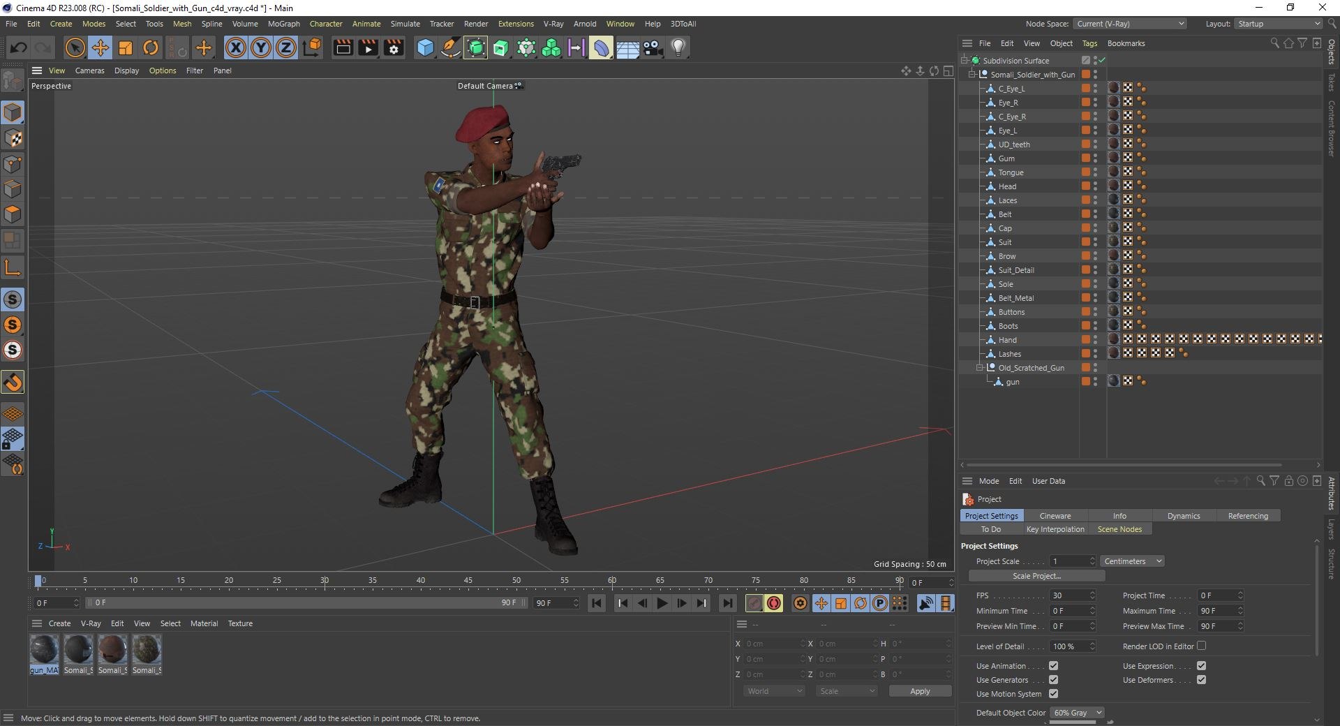 3D Somali Soldier With Gun Model - TurboSquid 2391411