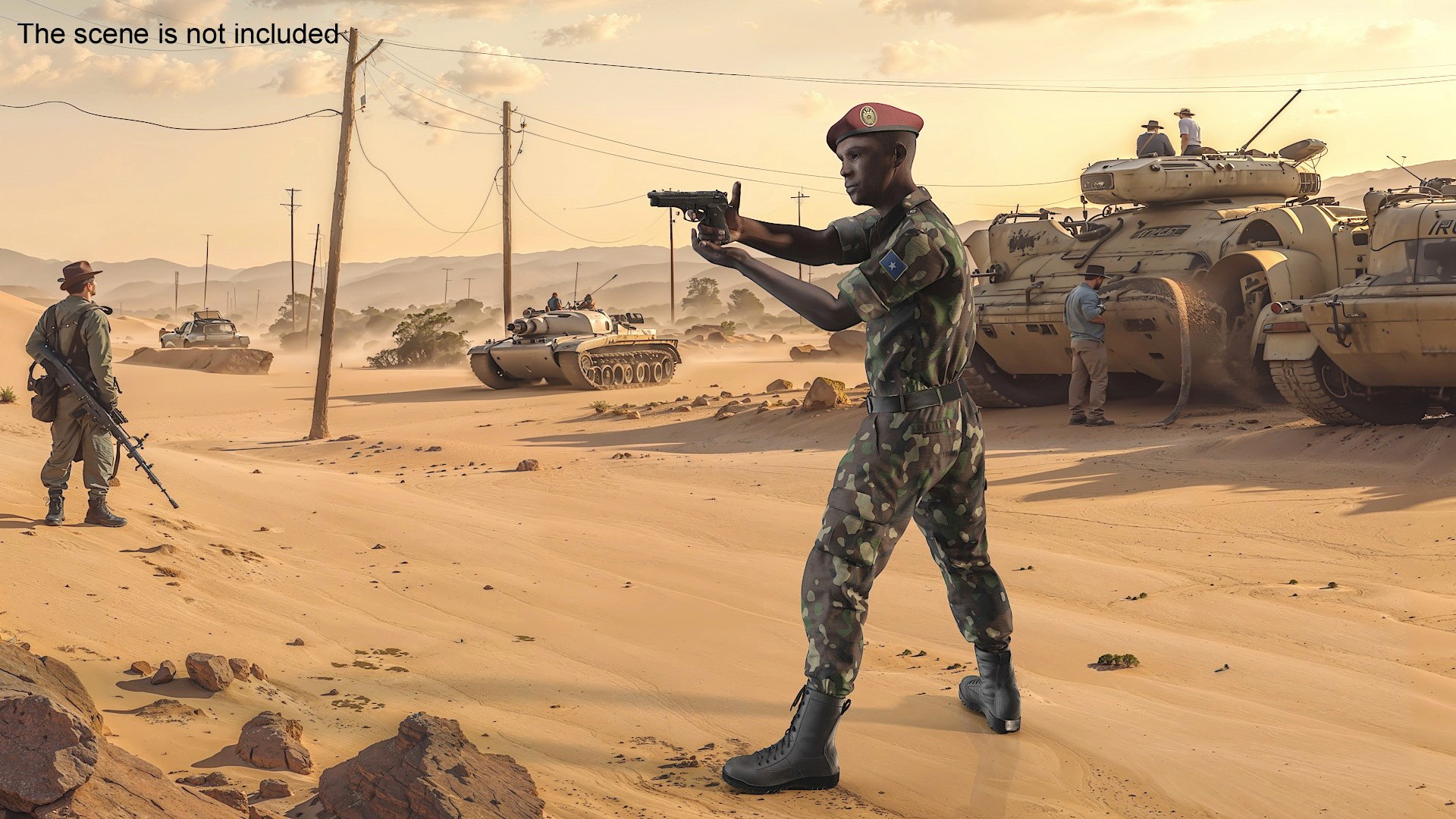 3D Somali Soldier With Gun Model - TurboSquid 2391411
