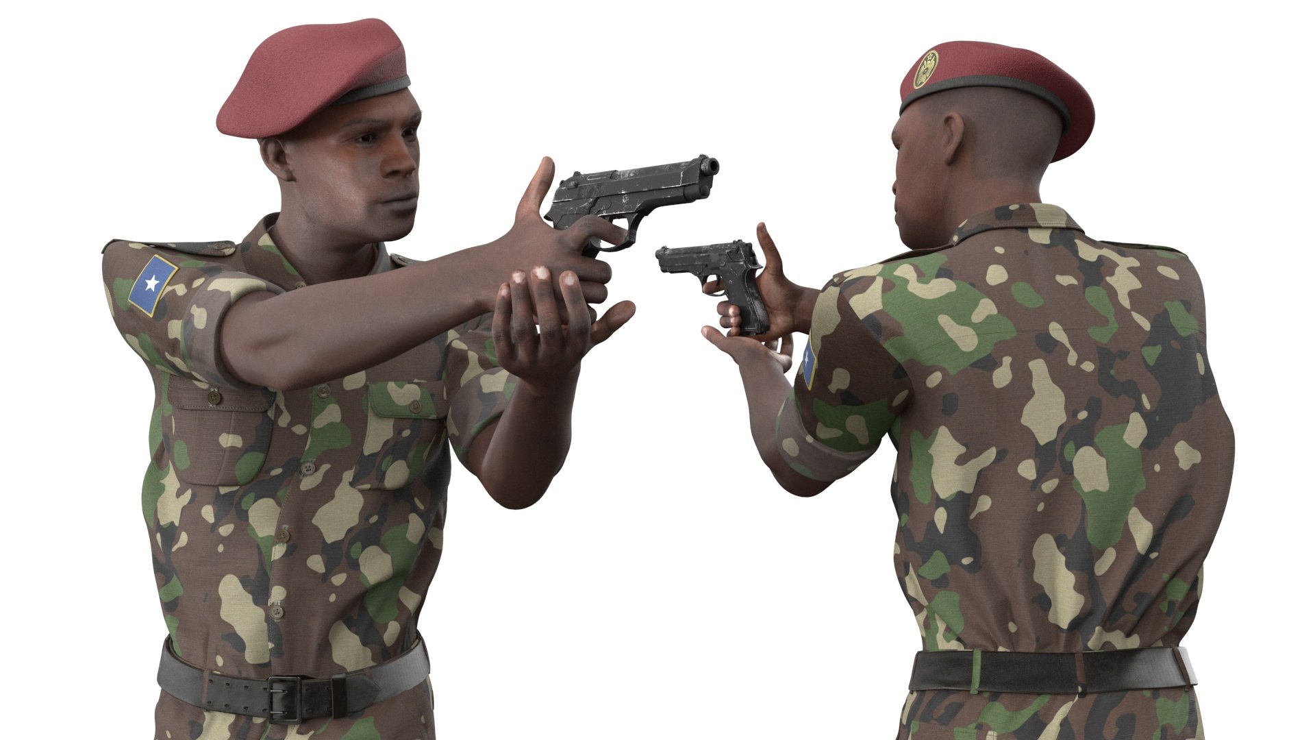 3D Somali Soldier With Gun Model - TurboSquid 2391411