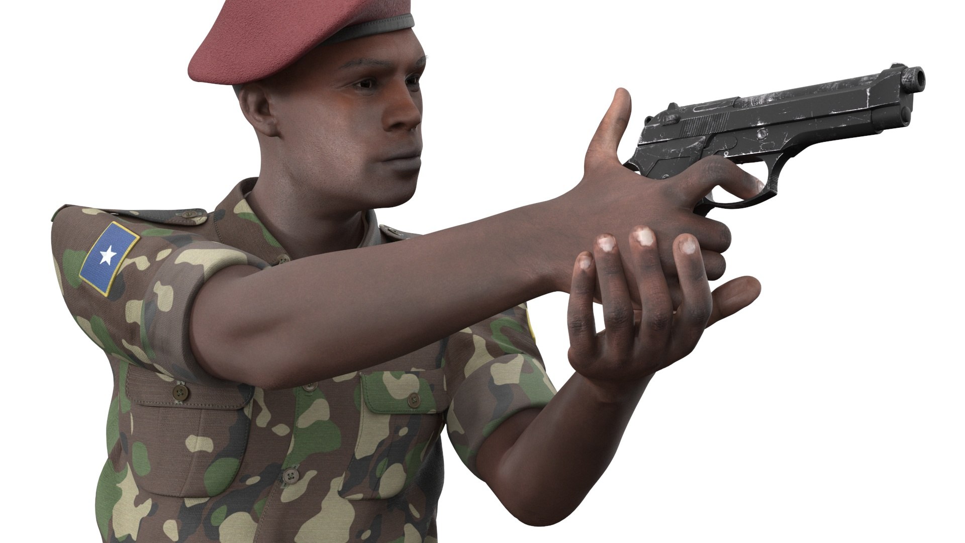 3D Somali Soldier With Gun Model - TurboSquid 2391411