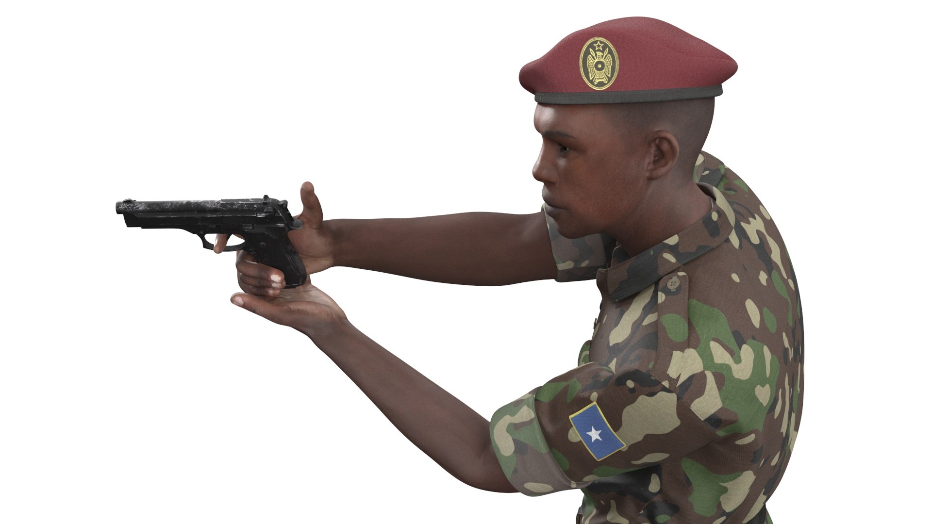 3D Somali Soldier With Gun Model - TurboSquid 2391411