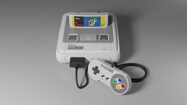 modelo 3d Super Nintendo Entertainment System SNES PAL modelo 3D ...