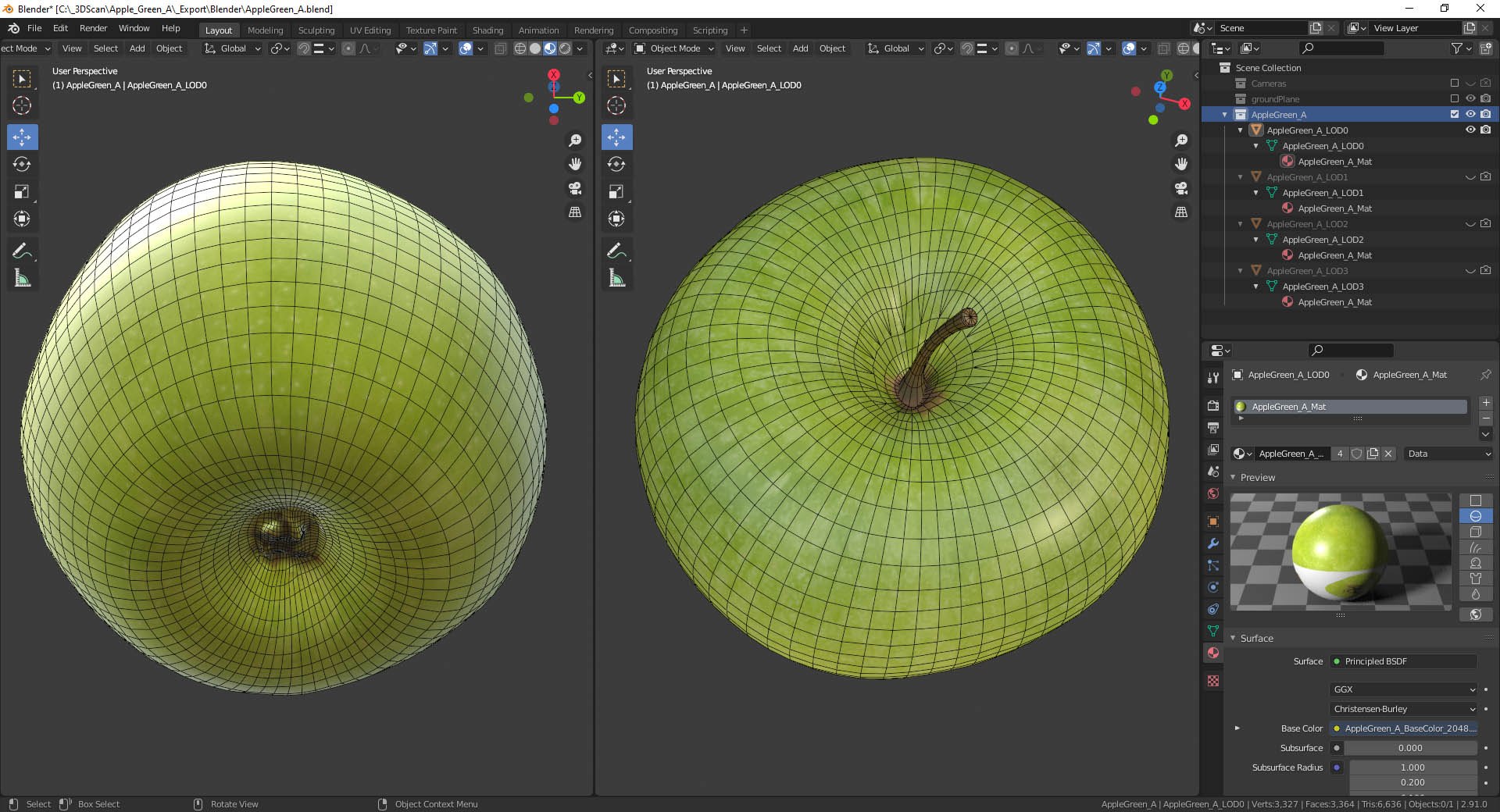3D Apple Green Scan Model - TurboSquid 1685357