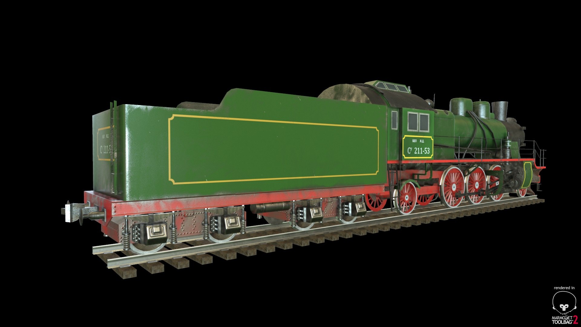 3ds Soviet Steam Locomotive Pbr